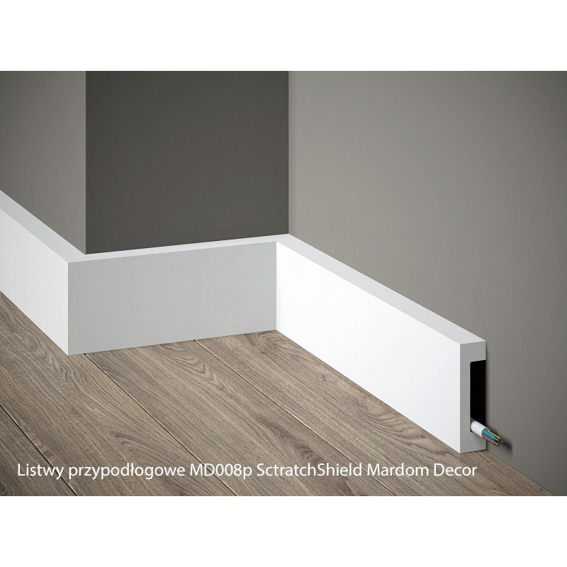 Listwa podłogowa biała MD008P Mardom Decor | Dekorplanet