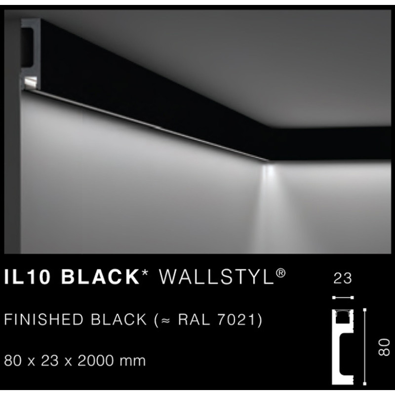 Gzyms oświetleniowy IL10 Black Nmc | Dekorplanet